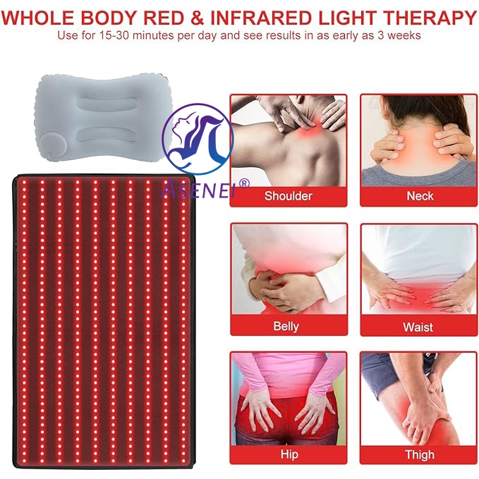 400 LEDs 1200 Chips 660nm Red Light Therapy Mat 850nm Near Infrared ...