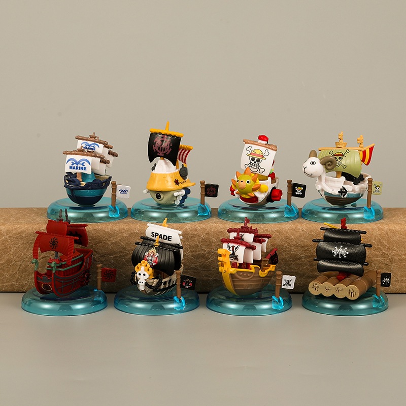 8Pcs/Set Anime One Piece Figure Luffy Thousand Sunny Going Merry ...