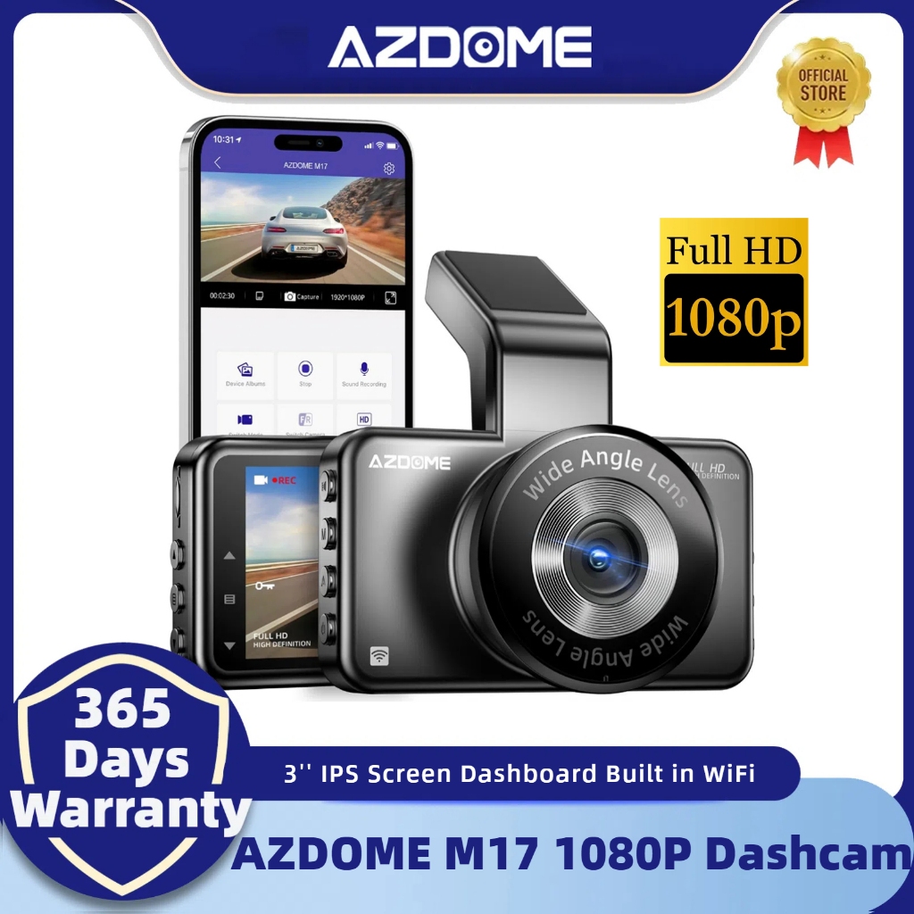 AZDOME M17 Dash Cam 1080P Full HD 3 Inch IPS Screen ADAS Night Vision ...