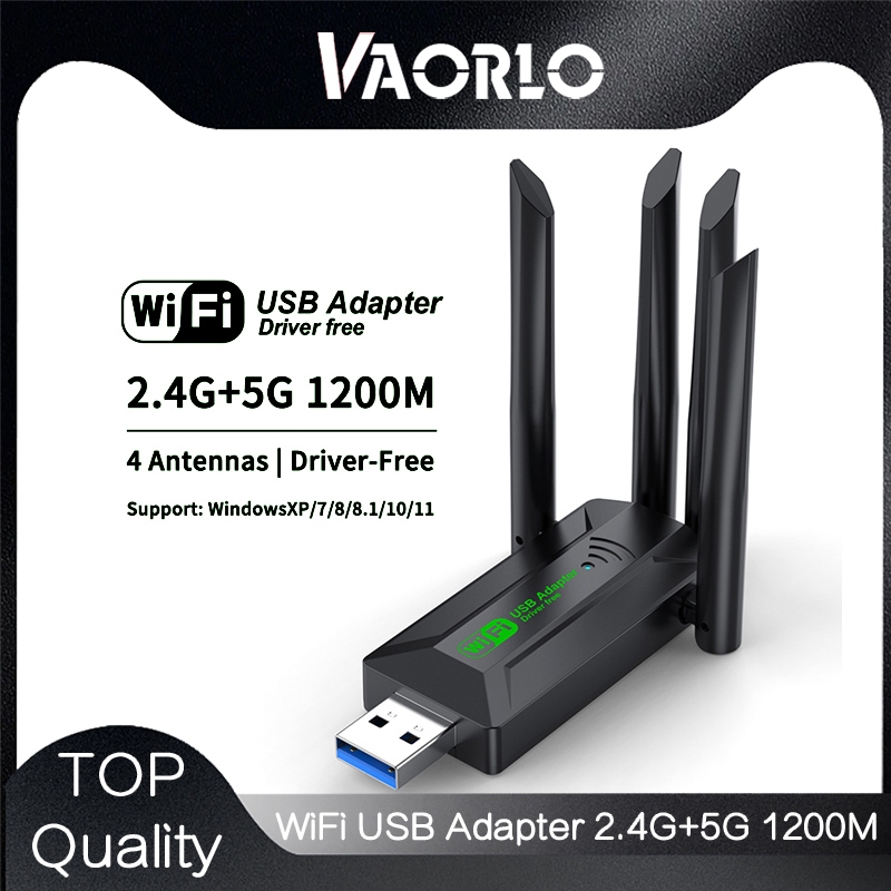 VAORLO Original 4 Antennas 1200Mbps WiFi USB 3.0 Adapter 802.11AX Dual Band 2.4G/5GHz Wireless ...