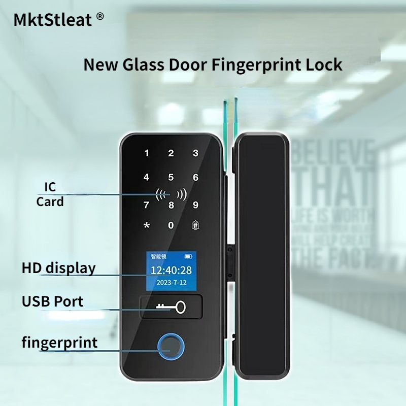 Smart Door Lock Wooden Glass Sliding Door HAHA-Lock App Biometric ...