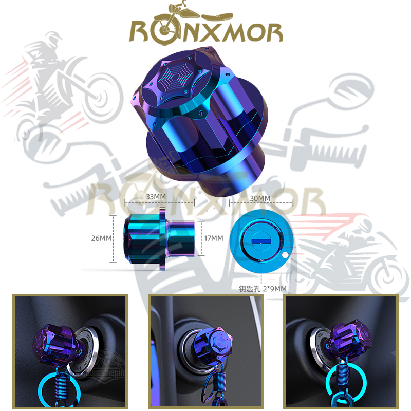 RONXMOR NEW 1PC Motorcycle Brunt Blue Keyhead Key Modification Handle ...