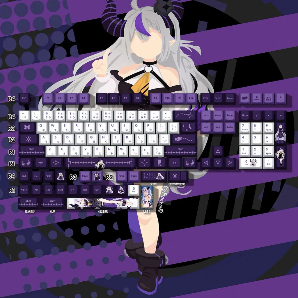 La+ Darknesss Keycaps Hololive Vtuber Key Cover PBT DYE Sublimation ...