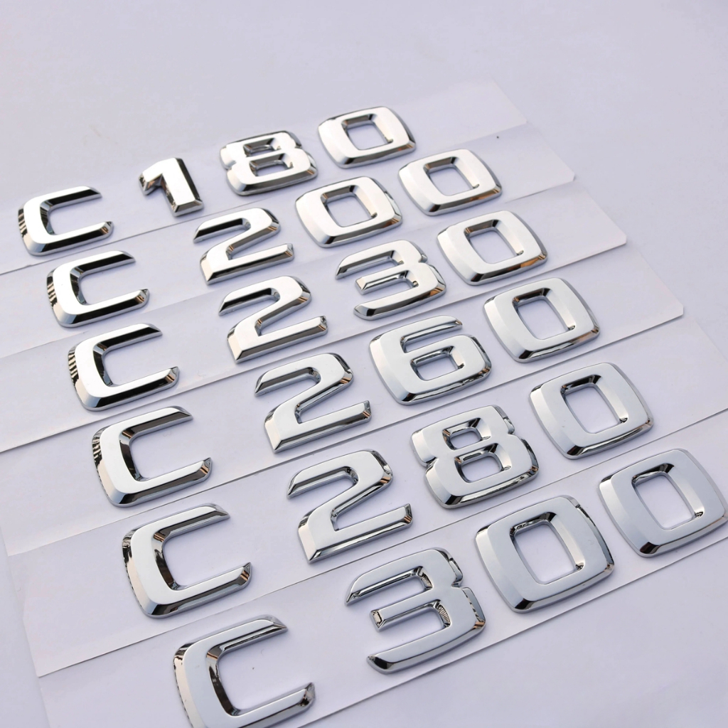 Mercedes Benz C-Class Emblem C180 C200 C260 C300 Decal Letters Numbers ...