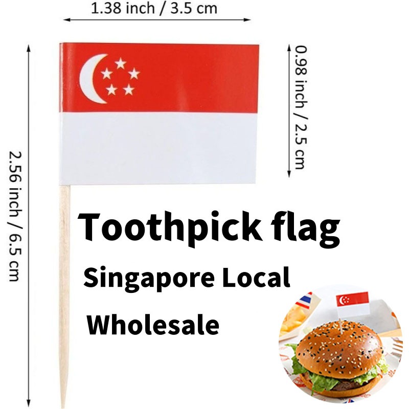 🇸🇬 Food Toothpick Flag Singapore Flag National Day Restaurant Singapore ...
