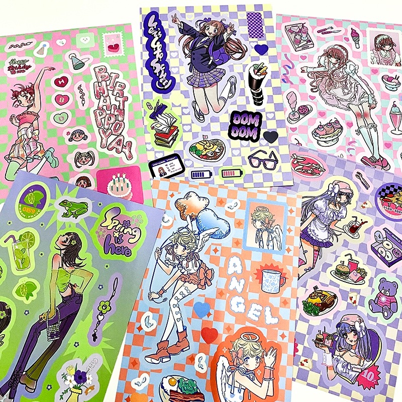 Domi Character Stickers Korean Character Angel Preppy Style Stickers ...
