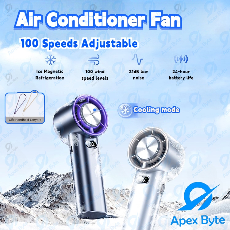 [SG] Portable Handheld Fan Strong Wind 100 Gear Speed 13 Hours Battery ...