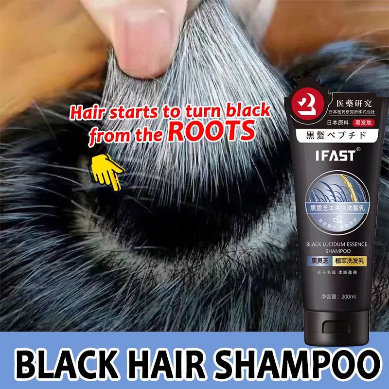 IFAST Black Ganoderma Essence Shampoo white hair to black hair shampoo 200ml Shampoo and hair ...