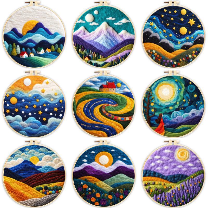 Ruopoty Needle Felting Painting Kits Beginners DIY Wool Needle Felting ...