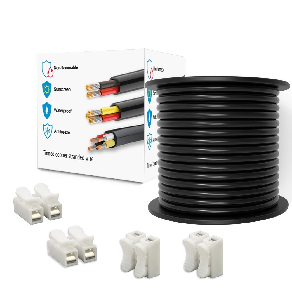LEADTOPS 22 18 16 AWG Gauge 2 Core Conductor Electrical Wire Cable 10M ...