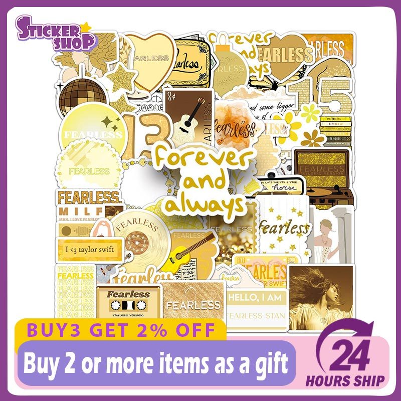 50pcs Singer Taylor Swift Album FEARLESS Sticker Decals DIY Laptop ...