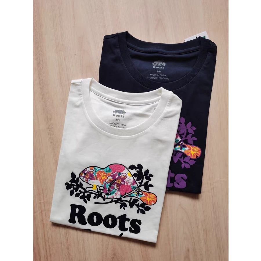 Roots New Men's and Women's Cotton Printed Short Sleeve Round Neck Logo ...