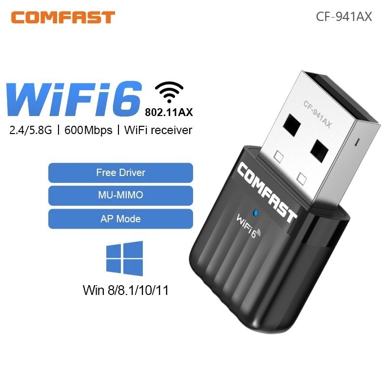 Comfast Wifi 6 USB Adapter AX600 WIFI Receiver built in 2dBi antennas ...