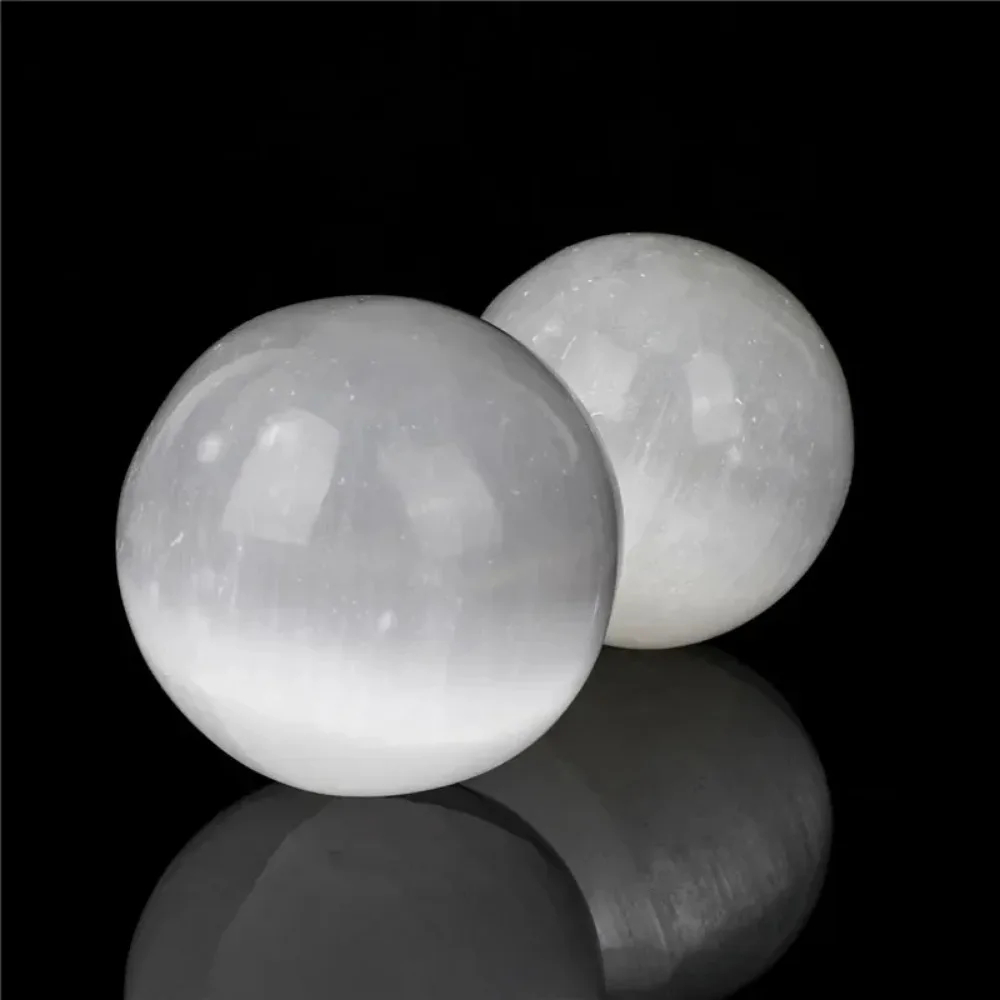Natural Selenite Crystal Ball Orb Display Morocco Minerals Specimen ...