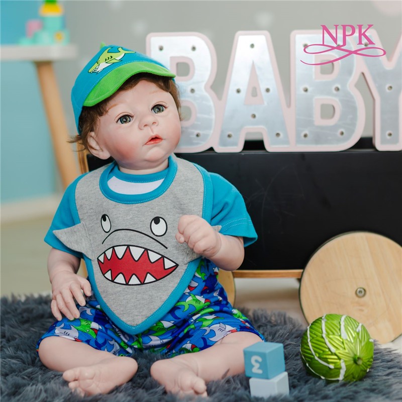 NPK 55CM Soft Body Bebe Doll reborn Harlow Lifelike Real Soft Touch ...