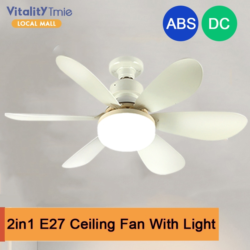 【FREE Holder】2in1 E27 Socket Ceiling Fan With Light Ceiling Fan LED ...