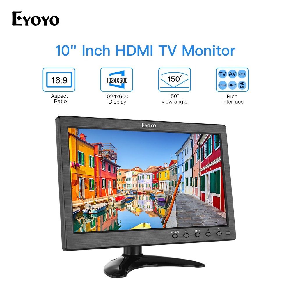 Eyoyo 10 Inch Portable LCD Display Screen Small Mini HDMI Monitor ...