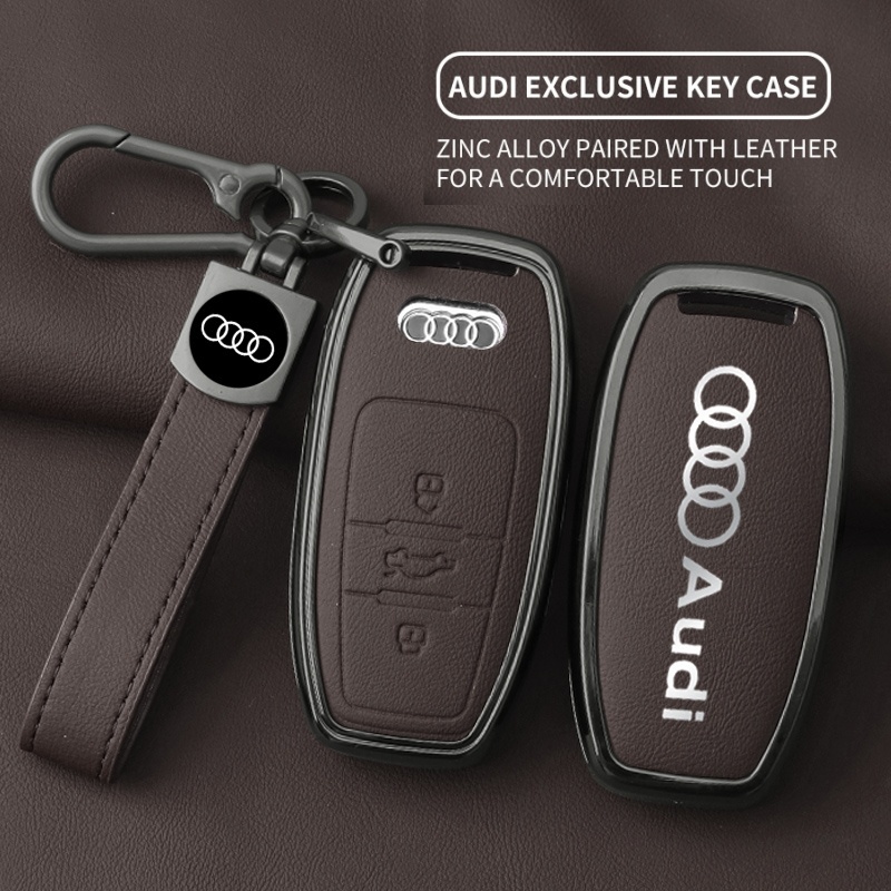 [Alloy leather]Car key Case Cover for Audi A3 8l A1 Q5 TT mk2 A5 A4 B7 ...