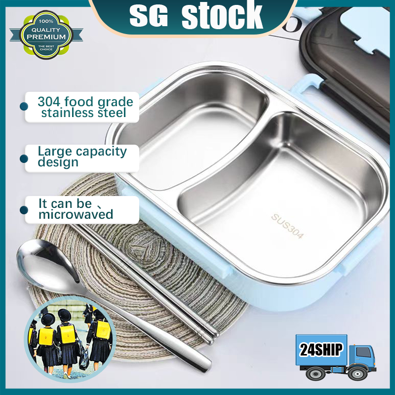 SG Stock 304 Stainless steel lunch box thermal lunch box Microwave safe ...