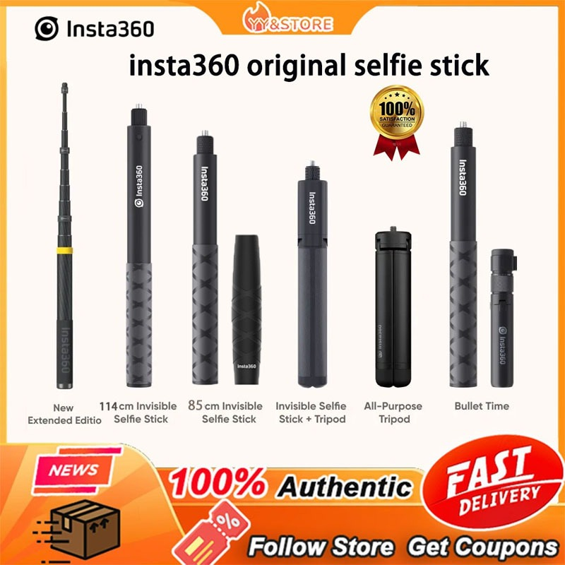 【Original】Insta360 Selfie Stick 85cm/114cm/3M/2-in-1 Invisible Selfie ...