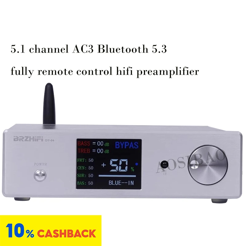 SMSL DT-04 HIFI preamplifier 5.1 Channel Home theater AC3 Bluetooth 5.3 ...