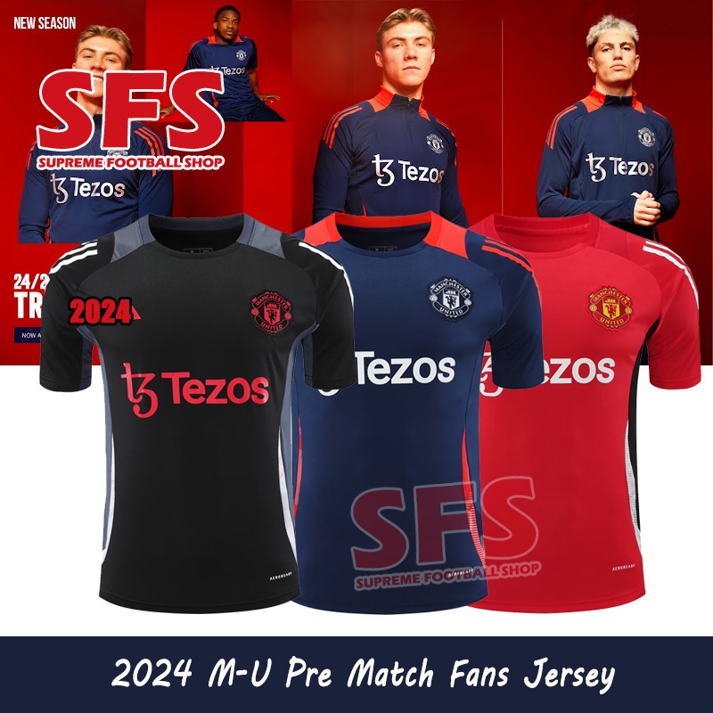 【SFS】 Top Quality 23-24 M-U Soccer Football Jersey Sports Jerseys Pre Match Loose Fans Version S ...