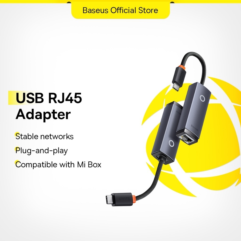 Baseus USB Ethernet Network Adapter for Laptop USB C to RJ45 Ethernet ...