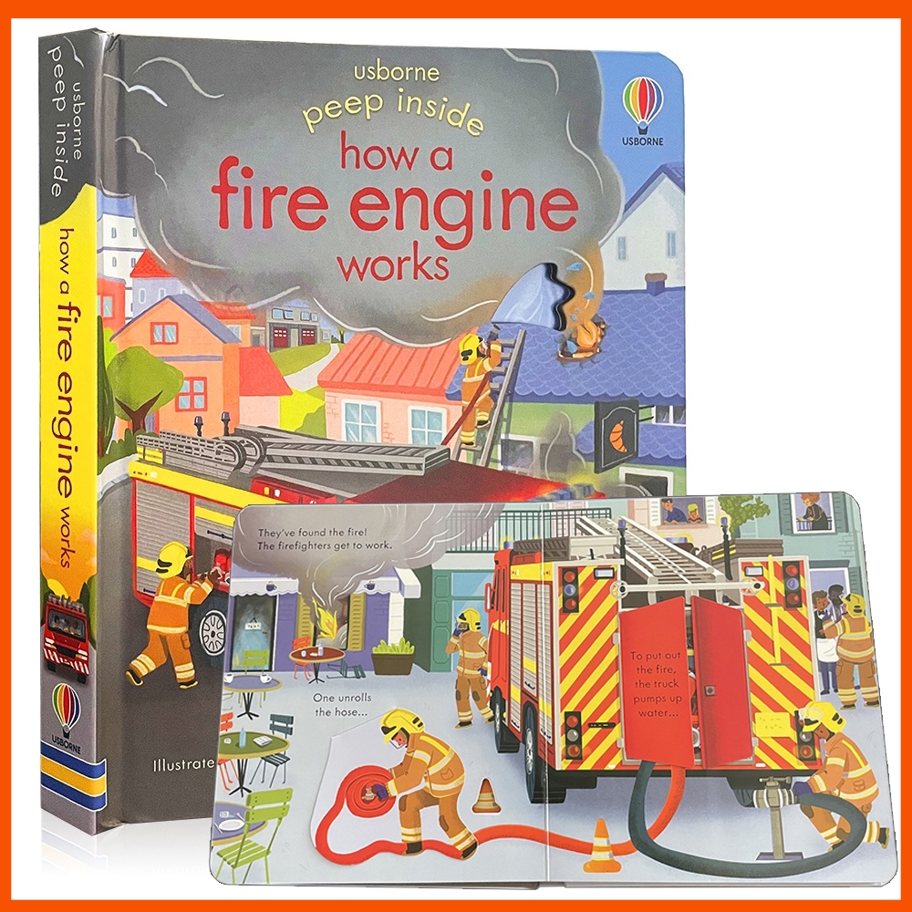 Peep Inside How A Fire Engine Works 3D Flap English Cardboard Book for ...