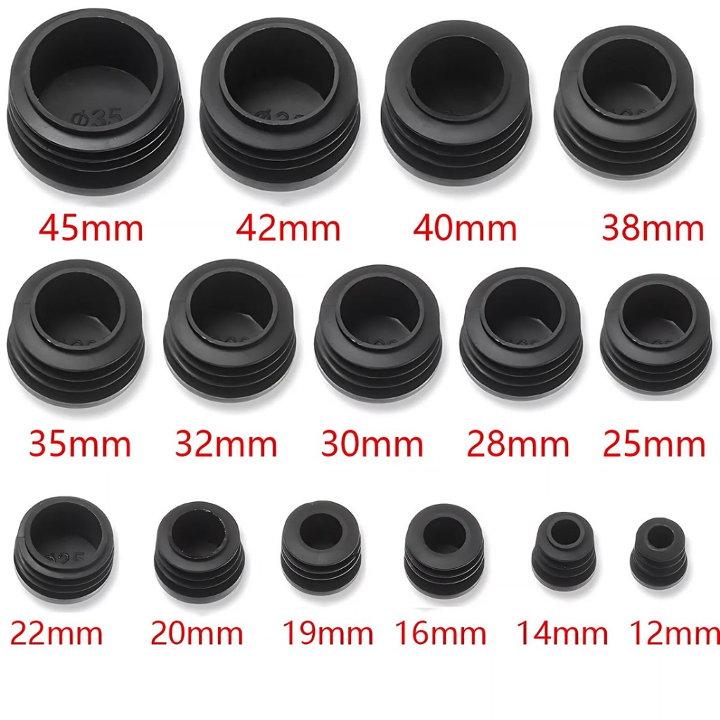 12mm-76mm blanking plugs Round Plastic Tube End Caps Insert Bungs ...