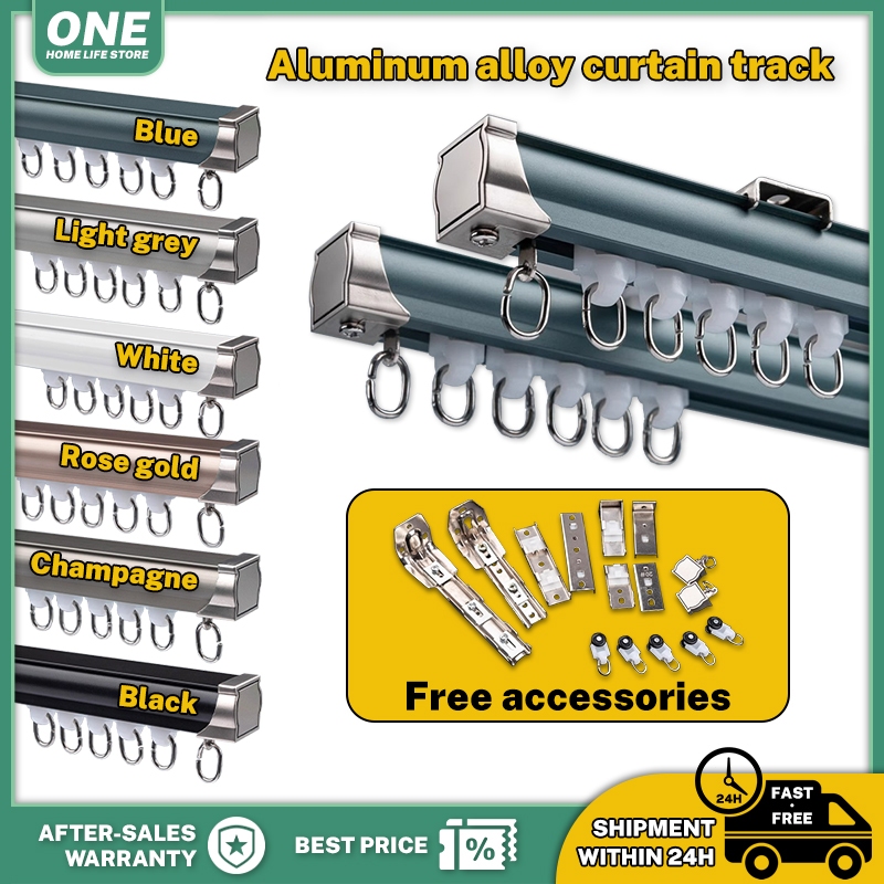 Curtain track straight track slide rail with accessories curtain rod ...