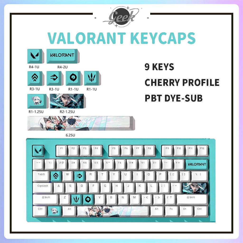 VALORANT Keycaps Agent Skills SET For Mechanical Keyboard 9 Keys ...