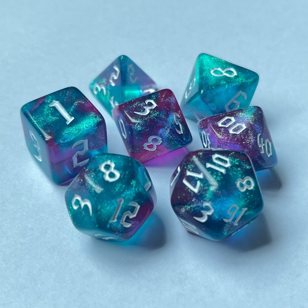 Multi-Sided Clear Dice Set - 7Pcs Polyhedral Dice for RPG, DND, Board ...