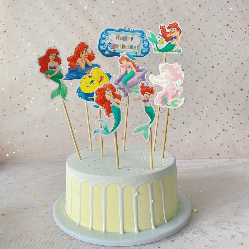 The Little Mermaid Ariel Happy Birthday Cake Topper Birthday Party ...