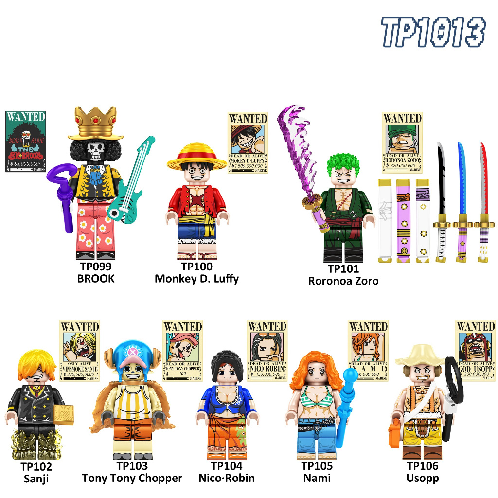 Building Blocks ONE PIECE Luffy Zoro Chopper Figures Children Toys ...