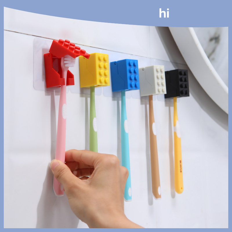 HI HOMES Building Block Toothbrush Holder Bathroom Dust-Proof And ...