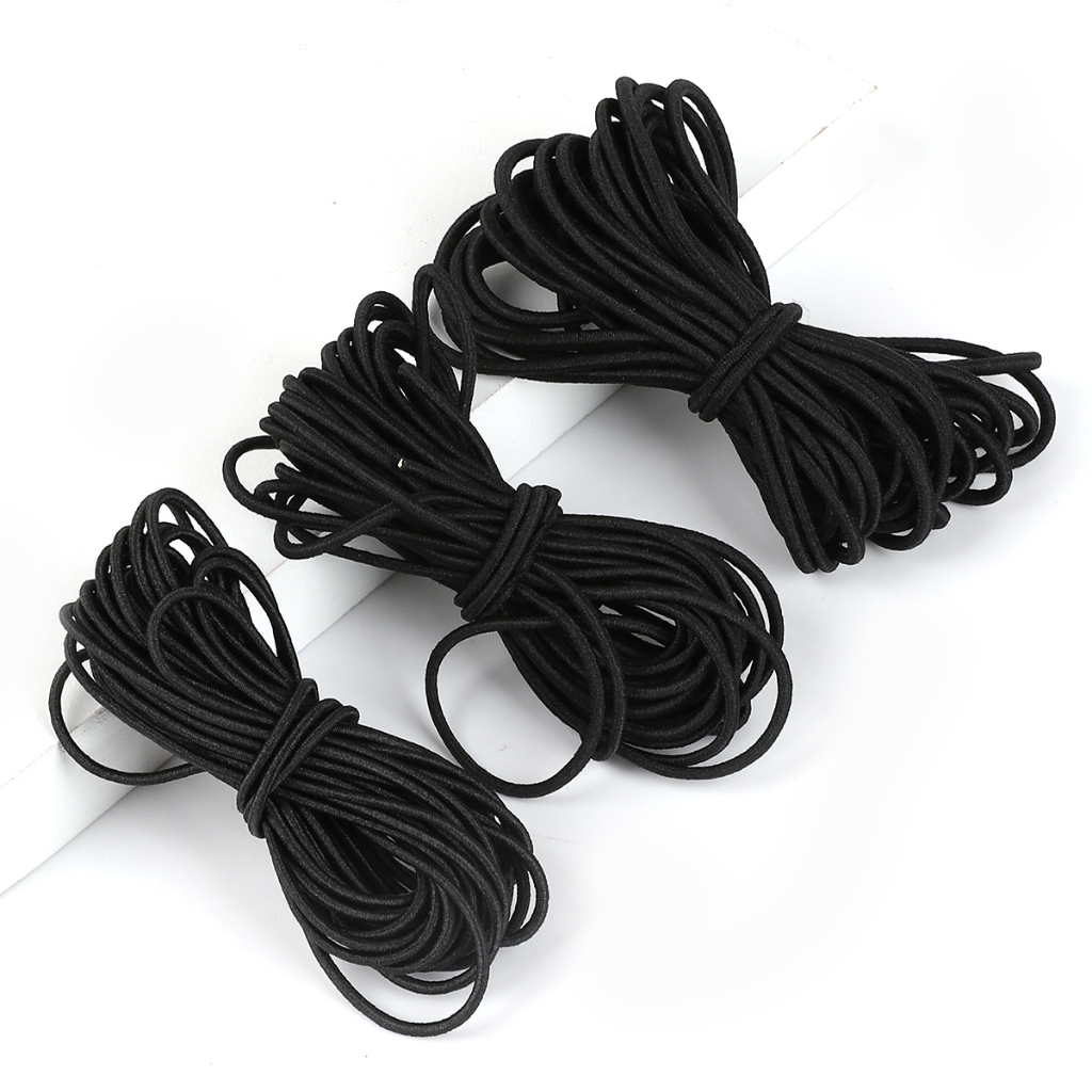 1/1.5/2/.2.5/3/4/5mm Length 2M Black Round Elastic Band Round Elastic ...