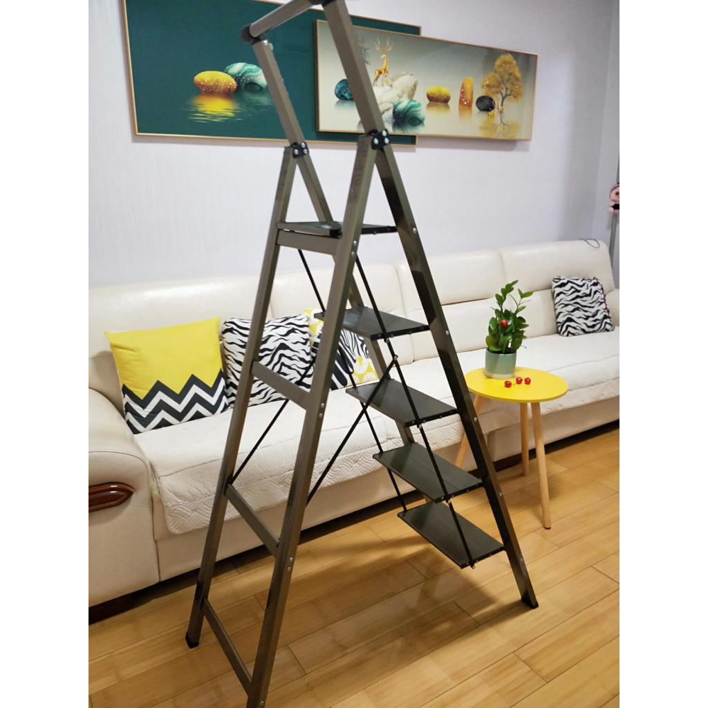 MK GALAXY Step Ladder - 3/4/5 Steps / Slim Aluminium Ladder / Foldable ...