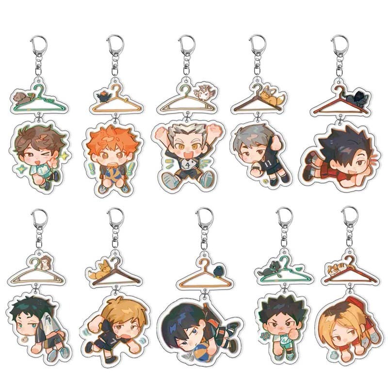Haikyuu!! Shoyo Hinata Kageyama Tobio Yu Nishinoya Cute Pendant Figure ...