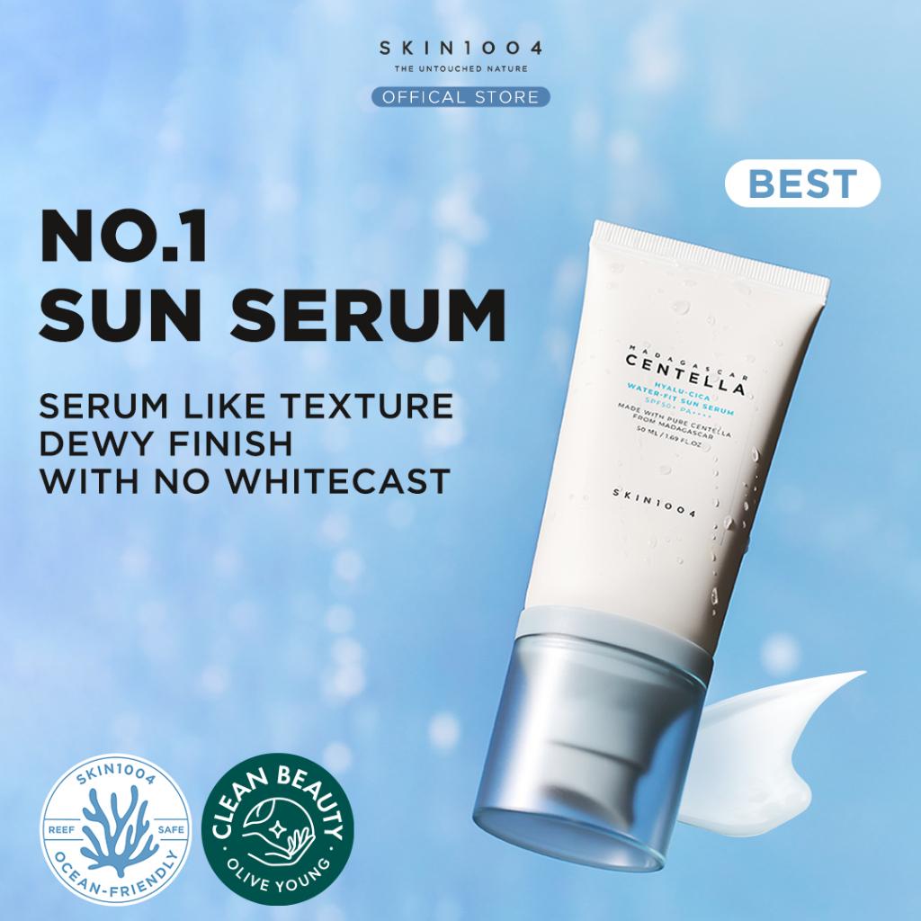 SKIN1004 Madagascar Centella Hyalu-Cica Water-Fit Sun Serum SPF50+ PA++++ 50ml | Shopee Singapore
