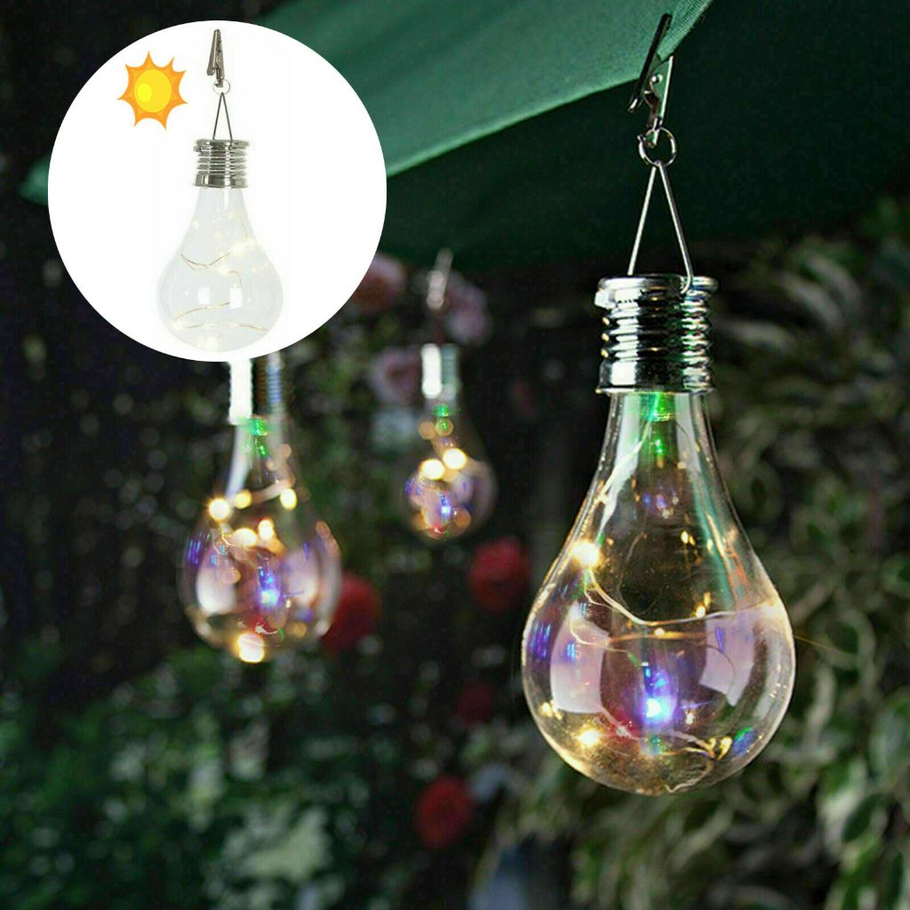 Hanging Solar Powered LED Light Bulbs Outdoor Garden Camping Lamp ...