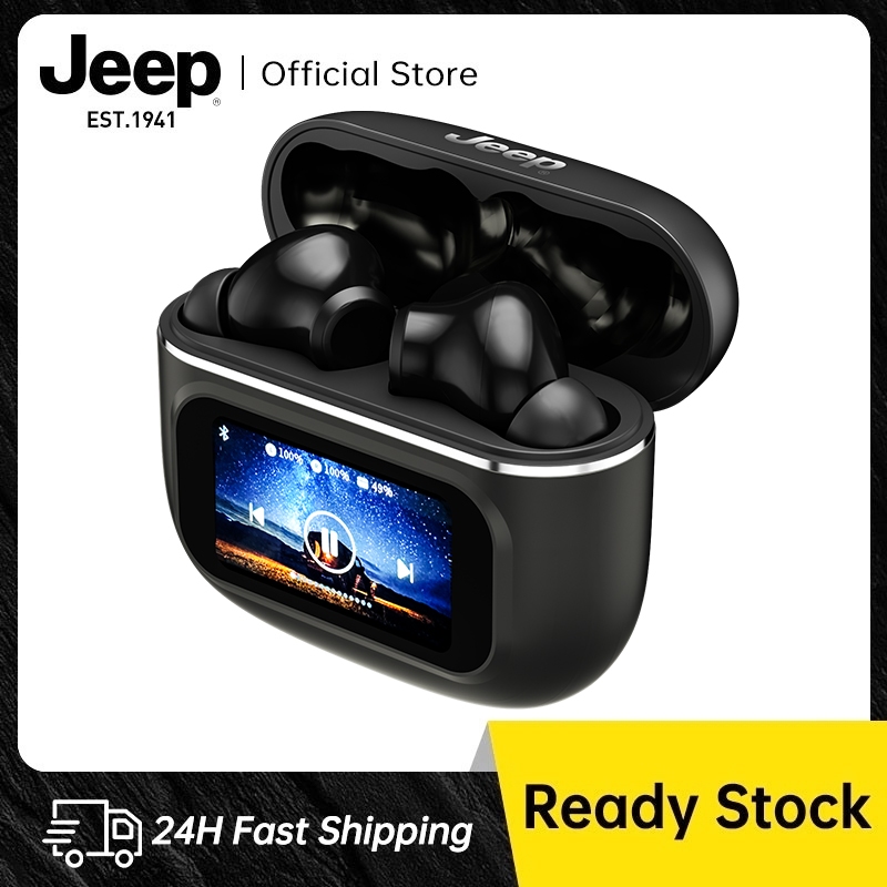 Jeep EW118 Plus Wireless Earphones Bluetooth 5.4 Touch LCD Screen ANC ...