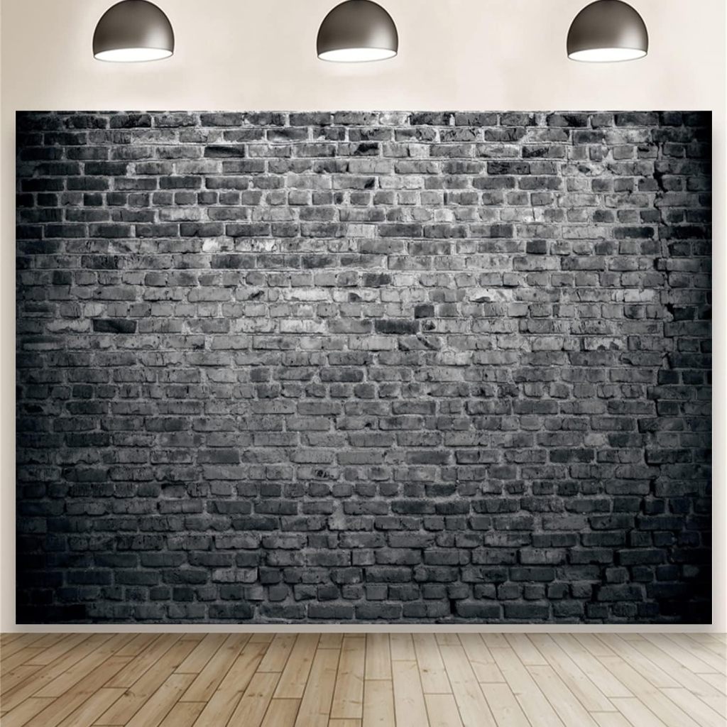 Black Brick Backdrop for Photography 7x5ft Halloween Vintage Black Grey ...