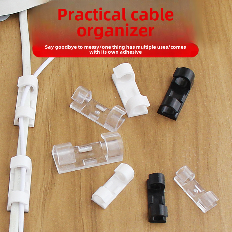 20pcs Self Adhesive Electrical Wire Cable Fixing Clamps Finisher ...
