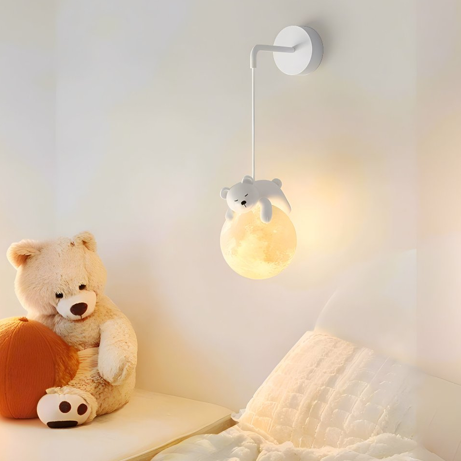 CIMI Nordic Cute Bear Wall Light Indoor Creative Modern Children'S Room ...