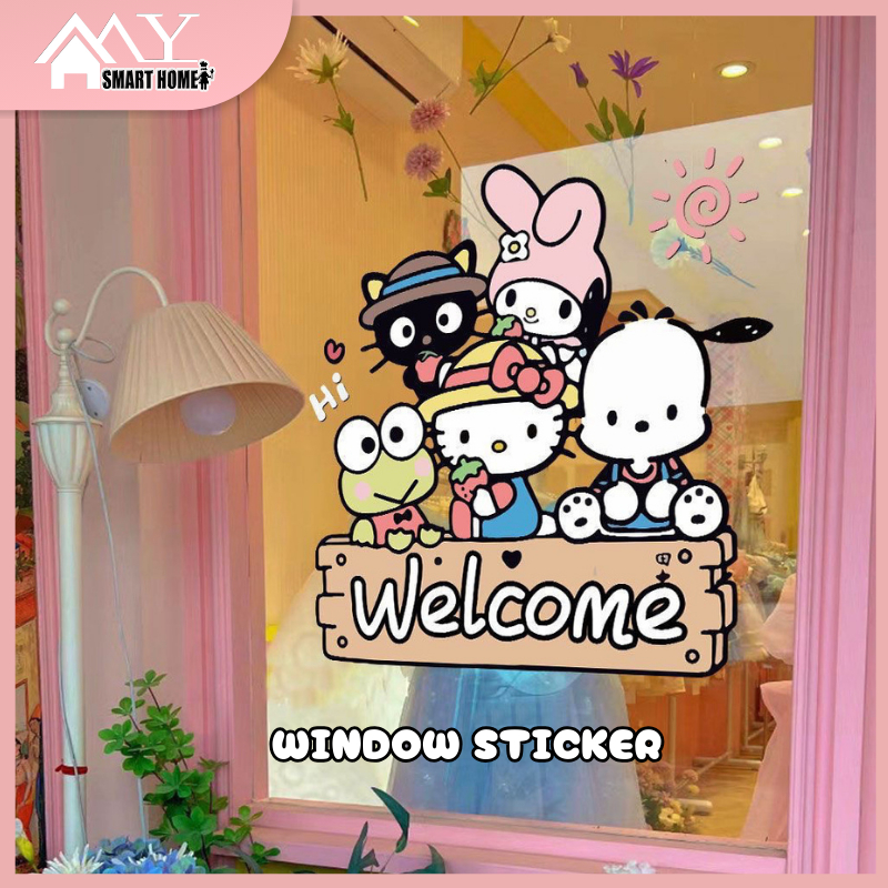Sanrio Window Sticker Welcome Sticker Shopwindow/Glasses Window Sticker ...