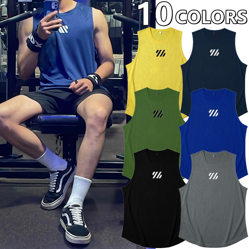 Summer fitness clothing blank sleeveless t shirt mens gym stringer tank ...