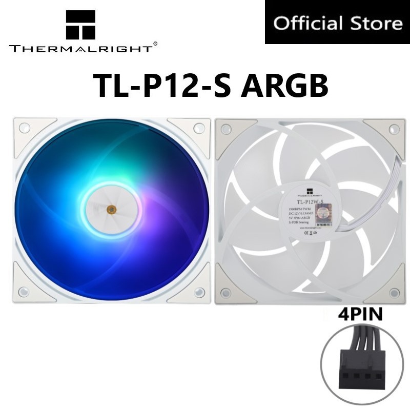 Thermalright TL-P12W-S ARGB Case Fan Quiet 1500RPM 4PIN PWM CPU Fan ...