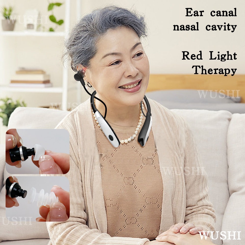 Neck-hanging ear red light therapy device, tinnitus and otitis, 650nm ...