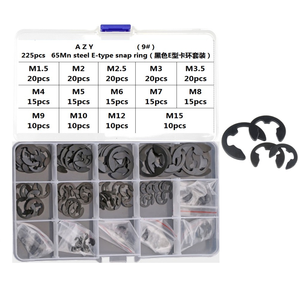 【YHKJ】225Pcs/Set E Clip Circlip External Retaining Ring For Pulleys ...