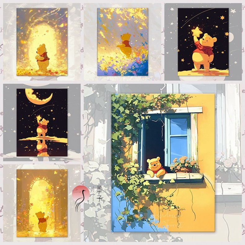 MOZI 40 * 50cm/30 * 40cm Winnie the Pooh diy Paint By Numbers canvas ...